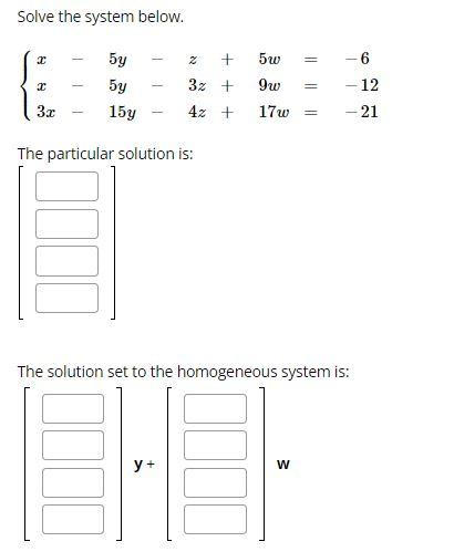 Solved Solve the system below. | Chegg.com