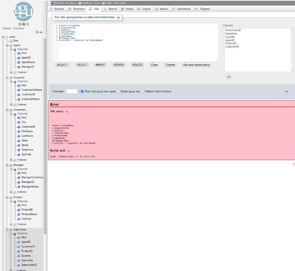 Solved In SQL below you may see the letters next to the | Chegg.com