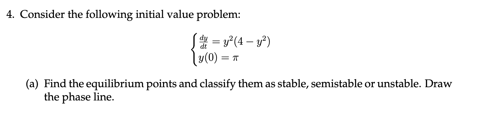 Solved 4. Consider the following initial value problem: dy = | Chegg.com