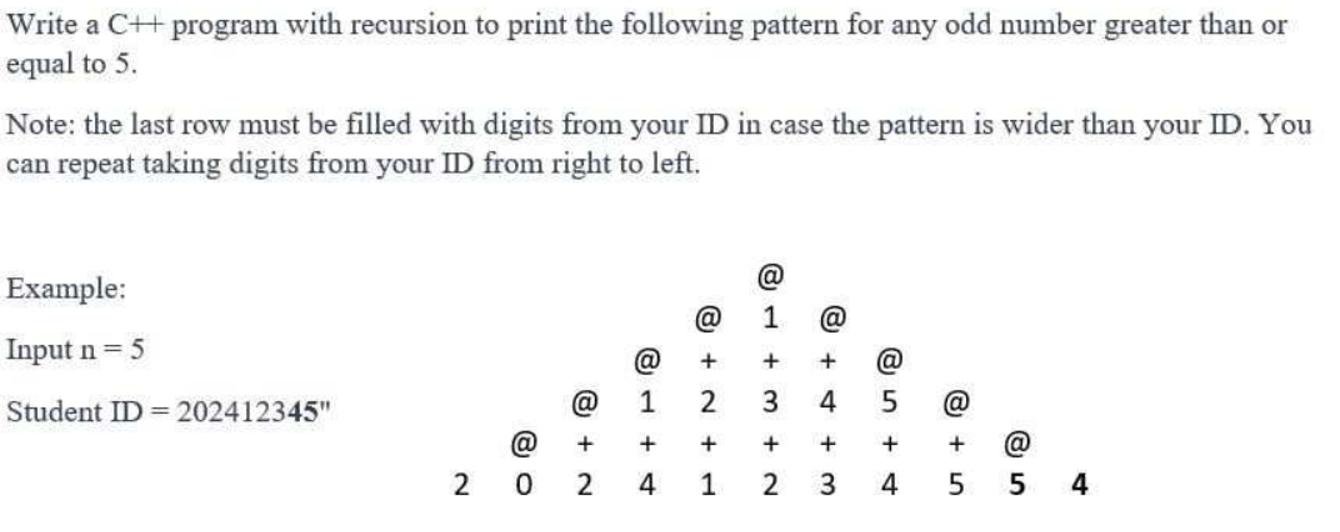 Solved Write A C ﻿program With Recursion To Print The 9323