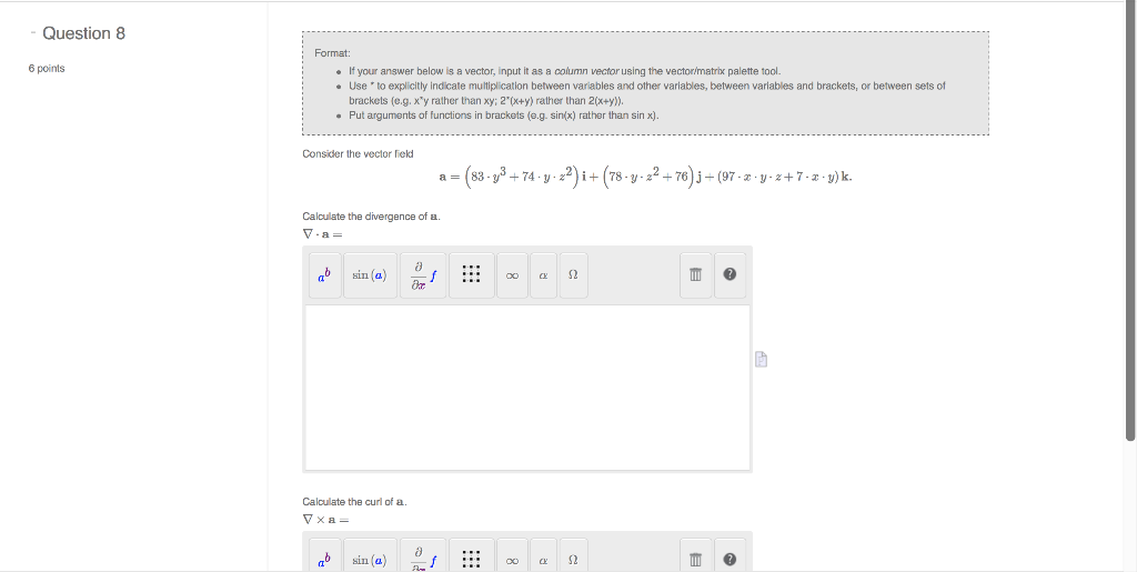 Solved Questione Question 8 6 points Format: . If your | Chegg.com