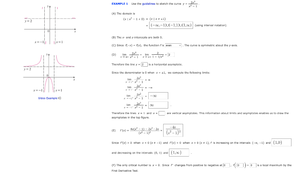 Solved EXAMPLE 1 Use the guidelines to sketch the curve | Chegg.com