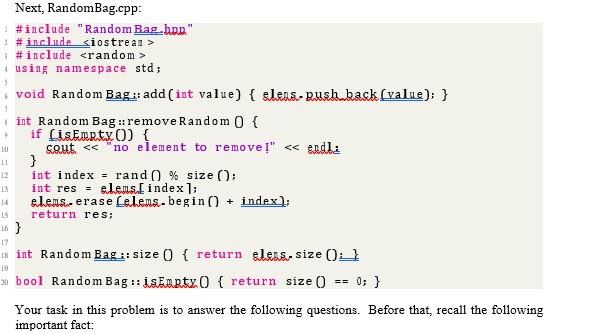 Solved The very first container class we implemented was the | Chegg.com