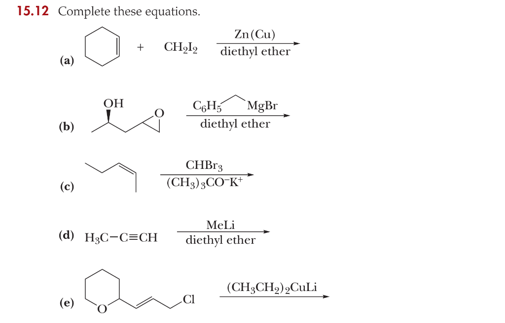 15.12 Complete these equations. (a) (b) C6H5 MgBr (c) | Chegg.com