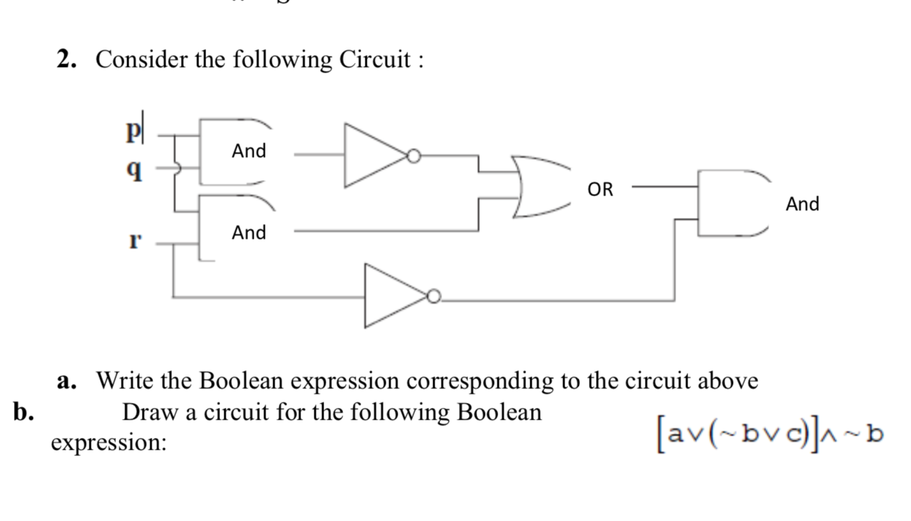 Solved 2. Consider the following Circuit : pl And E OR And | Chegg.com