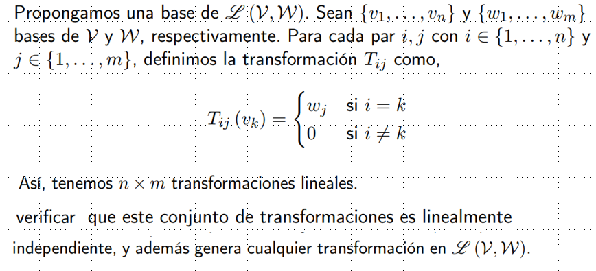 Solved Propongamos una base de L(V,W). Sean {v1,…,vn} y | Chegg.com