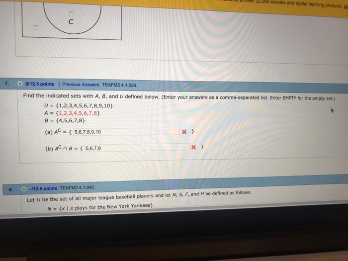 Solved Indicate which sets are disjoint to the given set. | Chegg.com