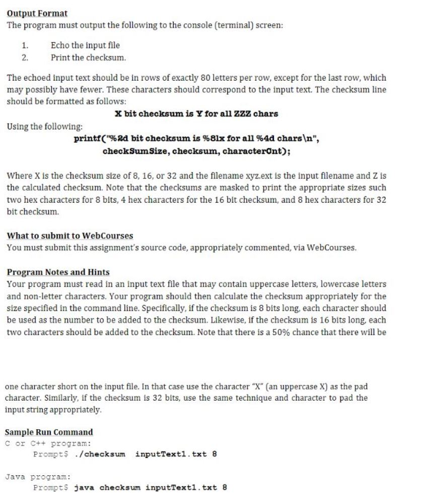 Solved In this assignment you'll write a program that | Chegg.com