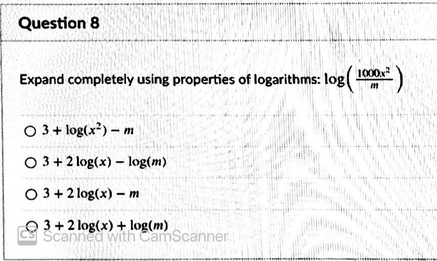 Solved Question 8 Expand completely using properties of | Chegg.com