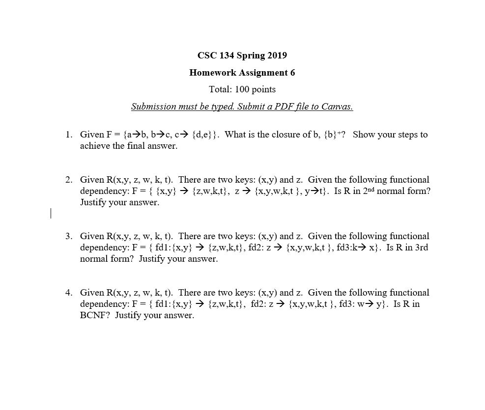 Solved Csc 134 Spring 2019 Homework Assignment 6 Total 100
