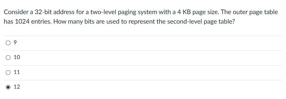 Solved Consider a 32-bit address for a two-level paging | Chegg.com