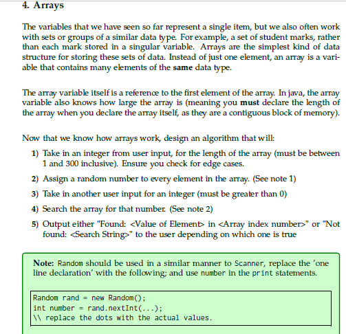 Solved 4. Arrays The variables that we have seen so far | Chegg.com