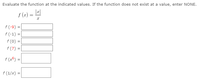 Solved Evaluate the function at the indicated values. If the | Chegg.com