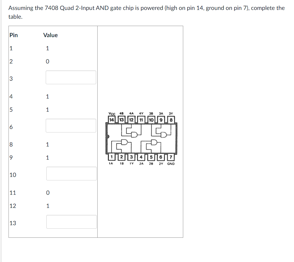 Solved Assuming the 7408 Quad 2-Input AND gate chip is | Chegg.com