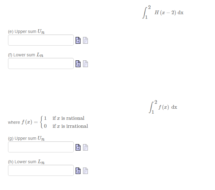 Solved Calculate the upper sums Un and lower sums Ln, on a | Chegg.com