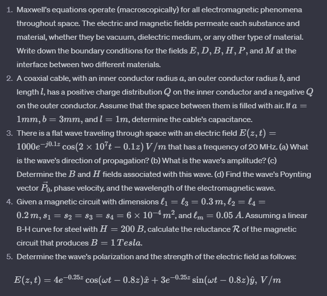 Solved 1. Maxwell's equations operate (macroscopically) for | Chegg.com
