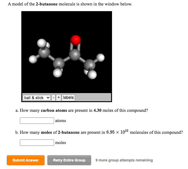 Solved A model of the 2-butanol molecule is shown in the | Chegg.com
