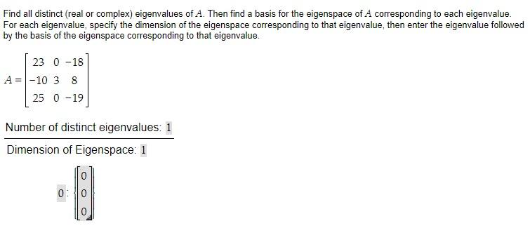 Solved Find all distinct (real or complex) eigenvalues of A. | Chegg.com