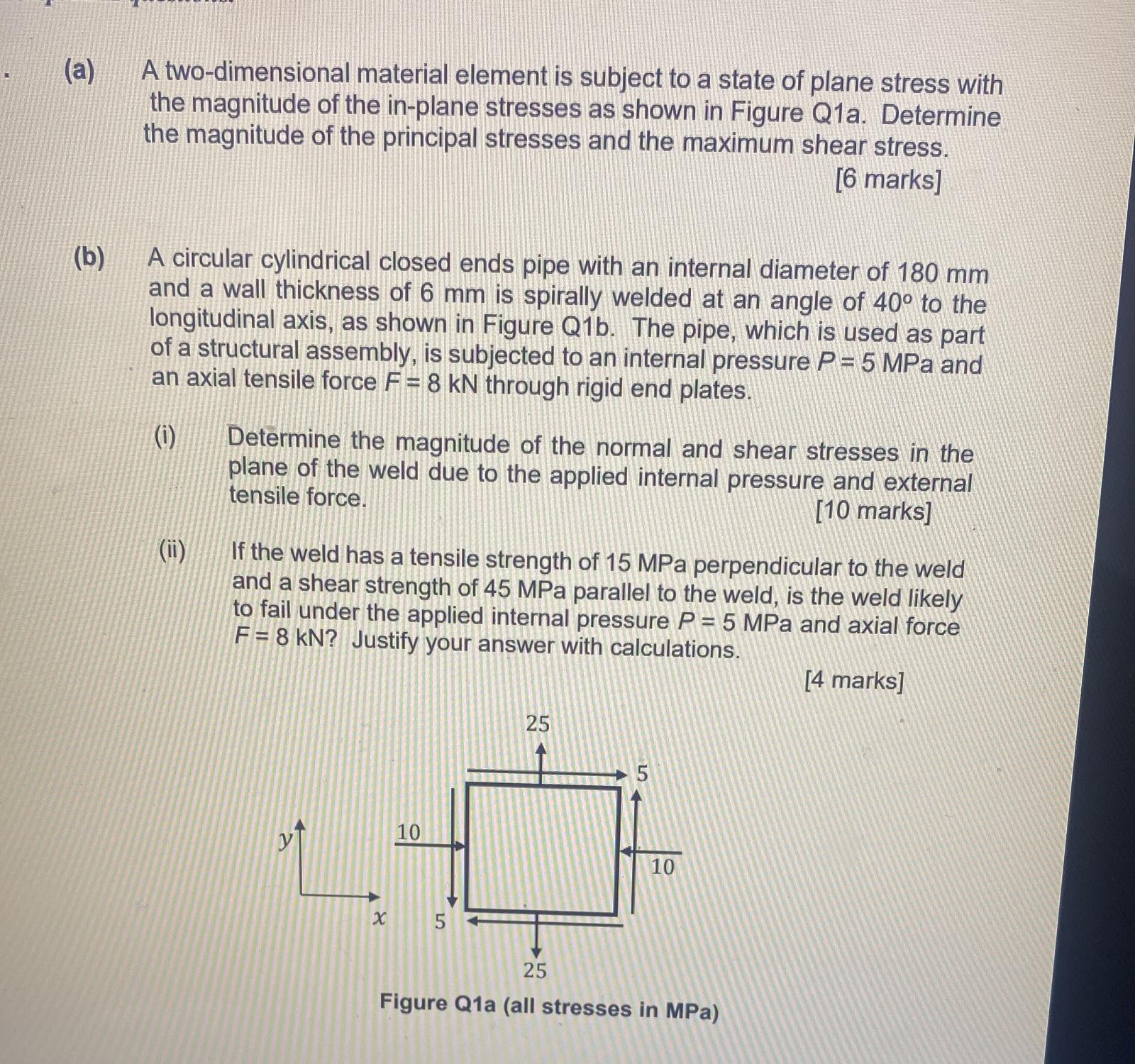 Solved A two-dimensional material element is subject to a | Chegg.com