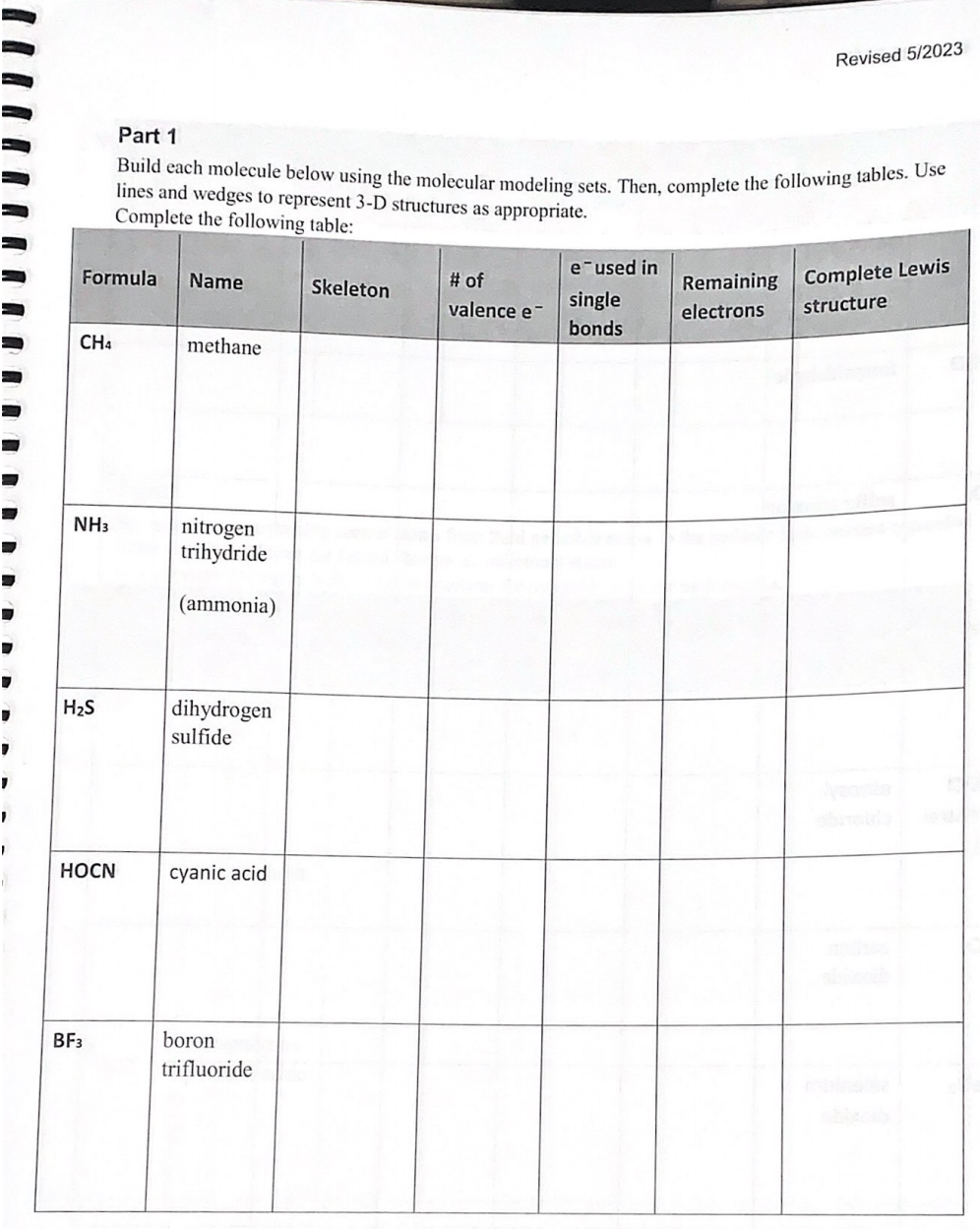 Solved Part 1 Build each molecule below using the molecular | Chegg.com