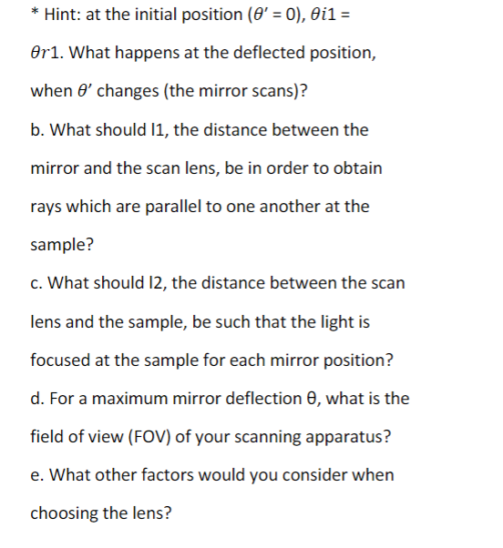 5. Design problem: scanning for OCT You are asked to | Chegg.com