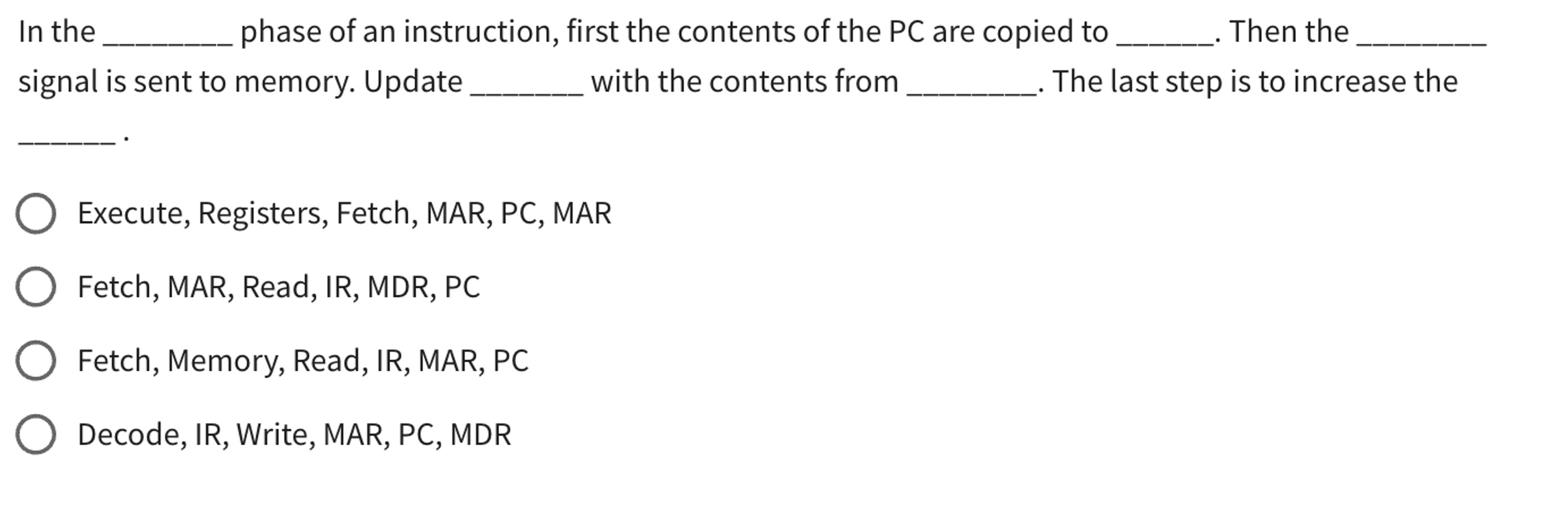 Solved In the phase of an instruction, first the contents of | Chegg.com