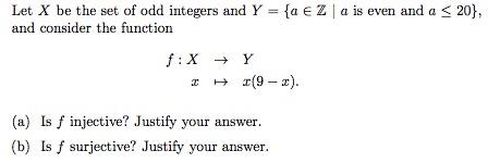 Solved Let X be the set of odd integers and Y={a∈Z∣a is even | Chegg.com