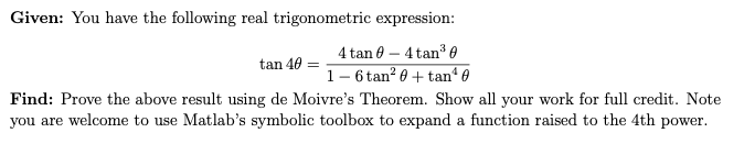Solved Given: You have the following real trigonometric | Chegg.com