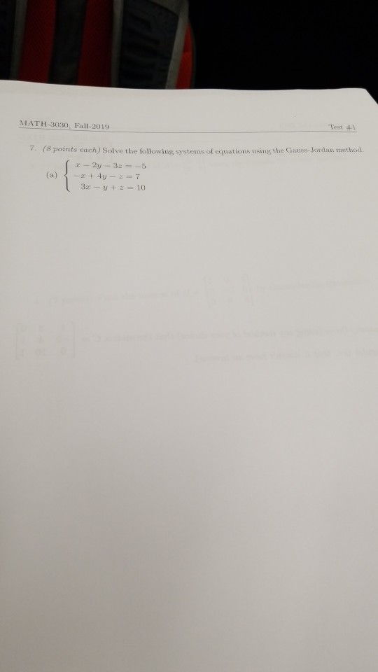 Solved MATH-3030. Fall-2019 Test #1 (points each) Solve the | Chegg.com