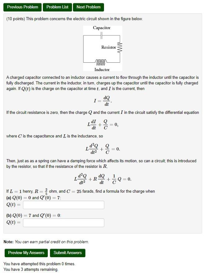 Solved Previous Problem Problem List Next Problem (10 | Chegg.com