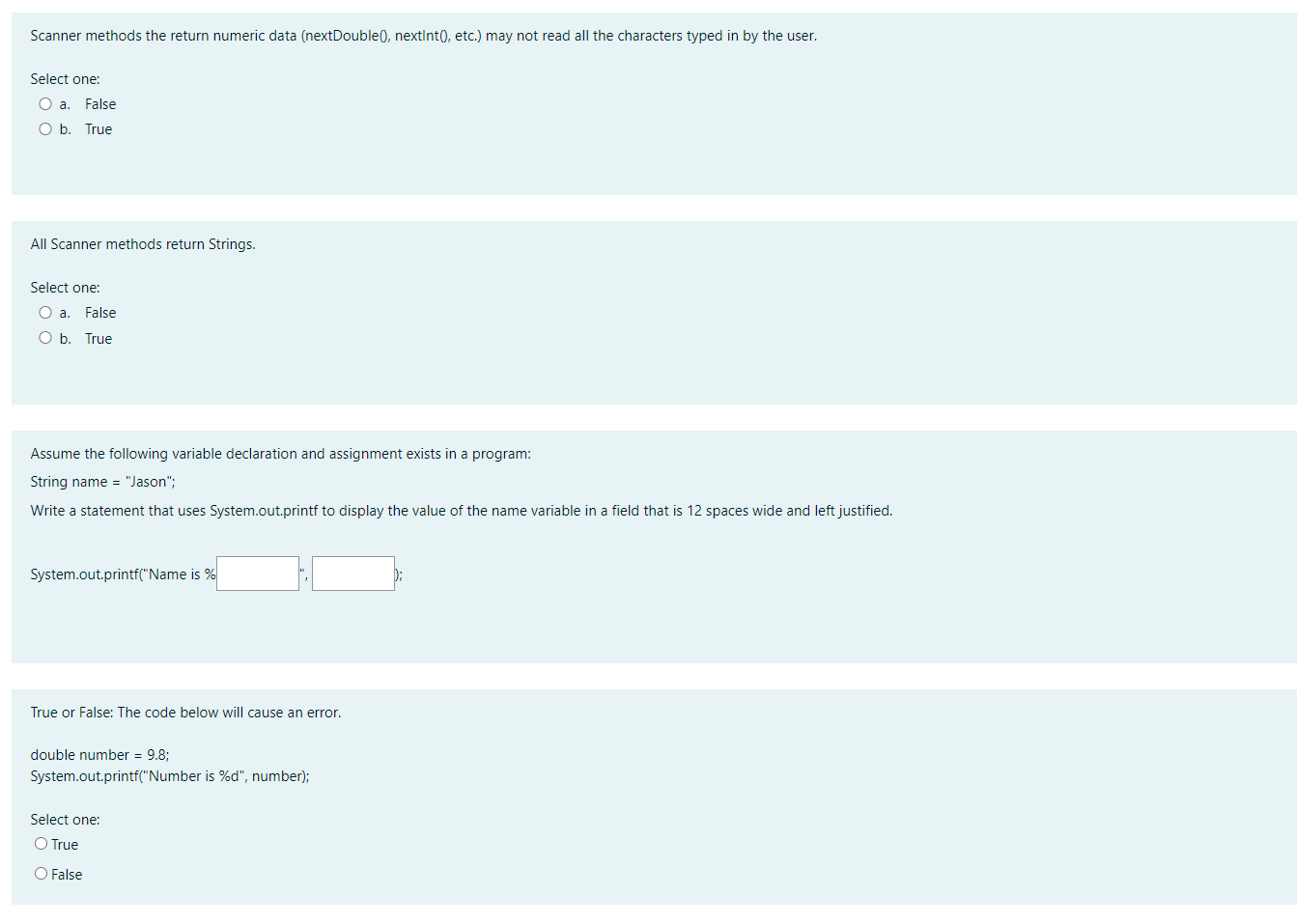 Solved Scanner methods the return numeric data (nextDoubleo, | Chegg.com