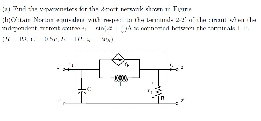 Solved (a) Find the y-parameters for the 2-port network | Chegg.com