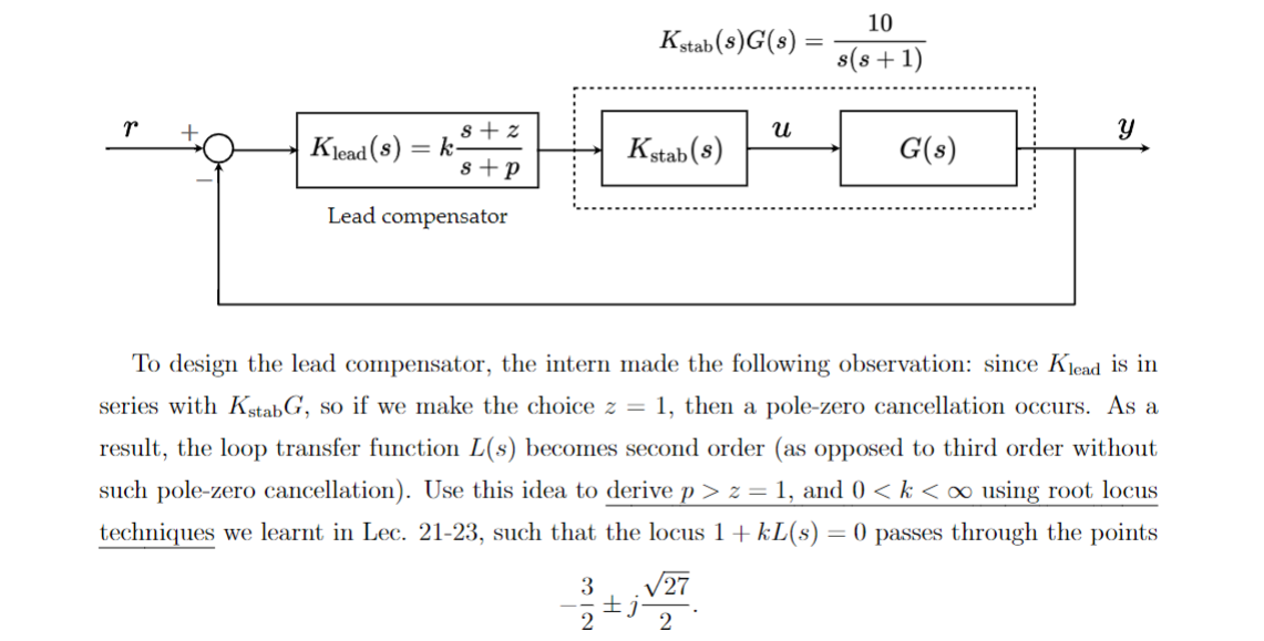 Solved Kstab (s)G(s)=⋯10 To design the lead compensator, the | Chegg.com