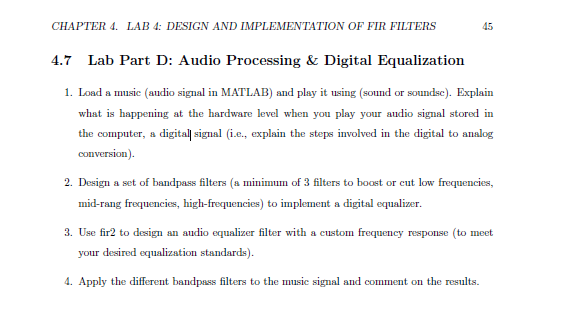 Solved CHAPTER 4. LAB 4: DESIGN AND IMPLEMENTATION OF FIR | Chegg.com