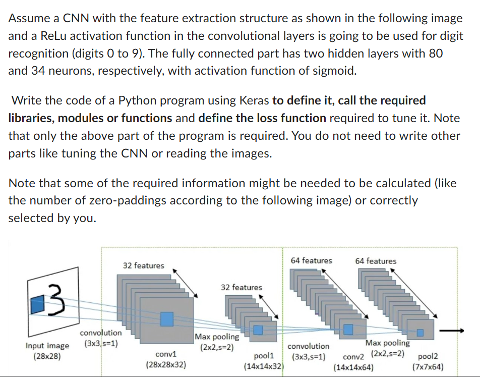 Solved Assume a CNN with the feature extraction structure as | Chegg.com