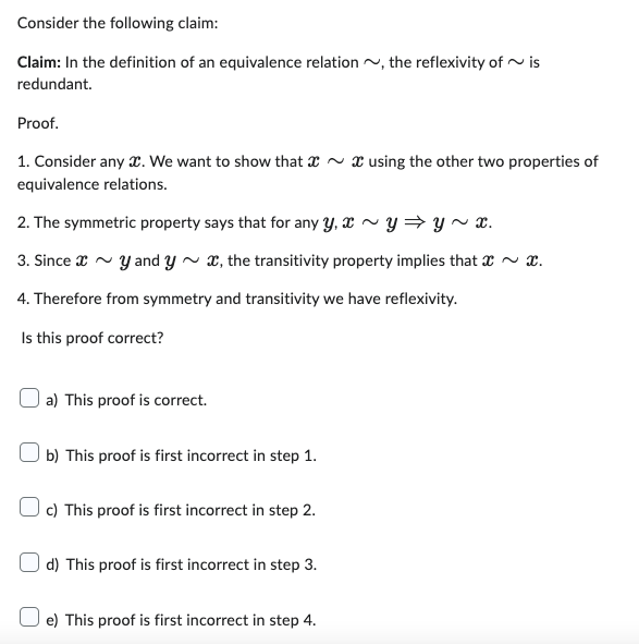 Solved Consider the claim If n is not an odd integer then | Chegg.com