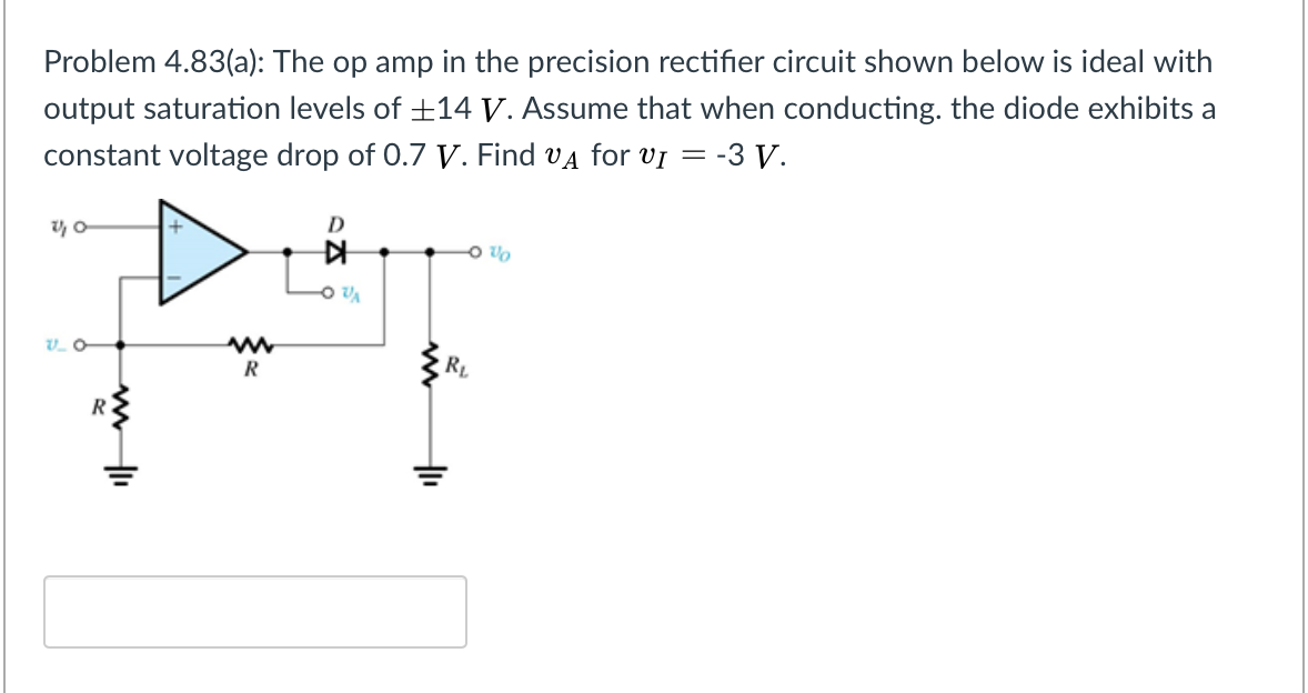 Solved Problem 4.83(a): The op amp in the precision | Chegg.com