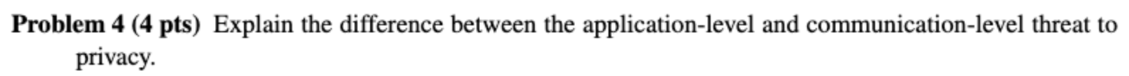 Solved Problem 4 (4 pts) Explain the difference between the | Chegg.com