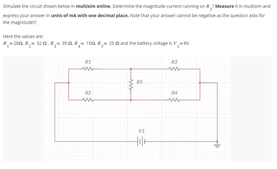 Solved Simulate the circuit shown below in multisim online. | Chegg.com