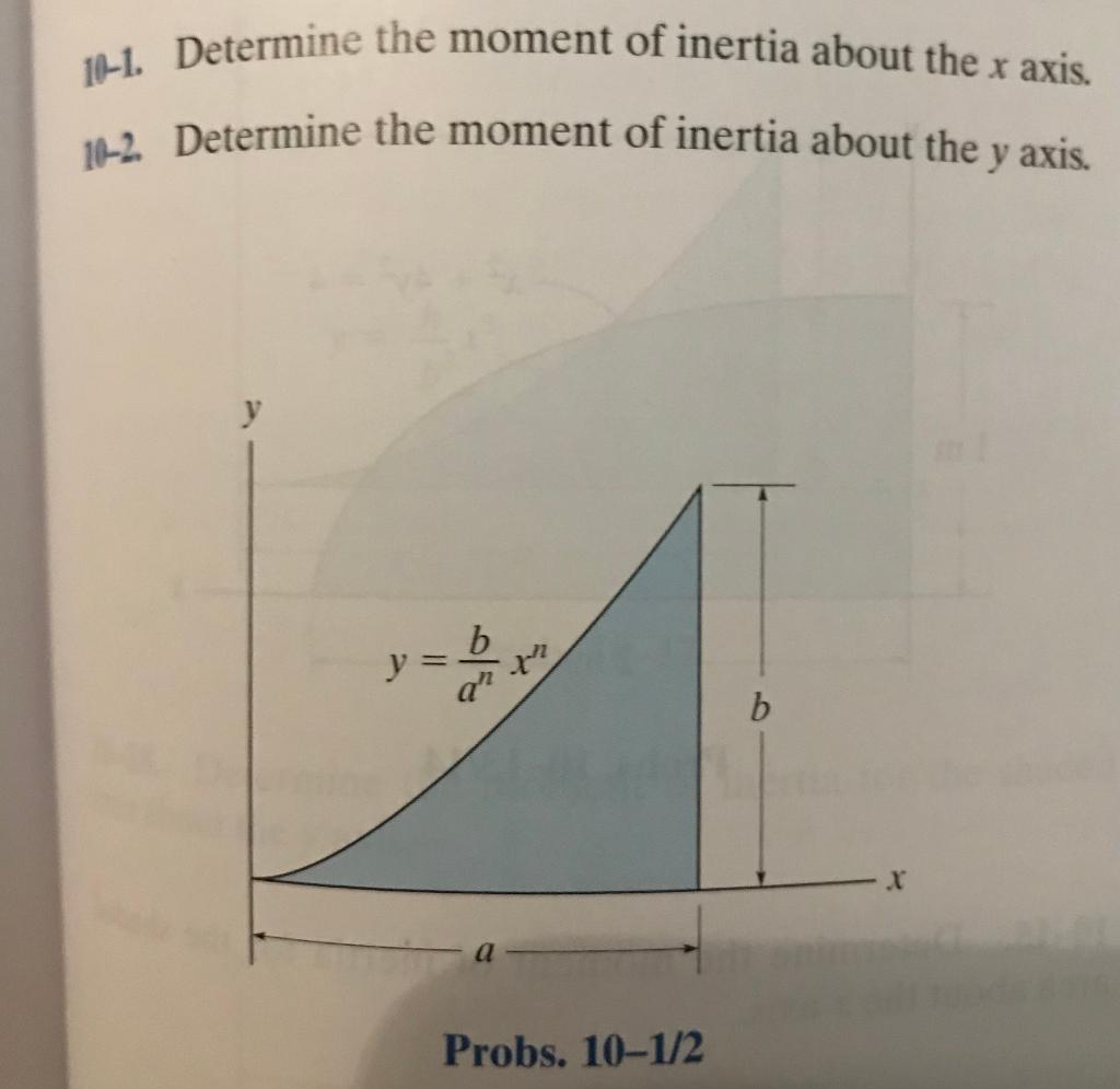 Solved 10-1. Determine the moment of inertia about the x | Chegg.com