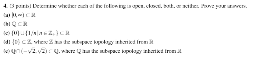 Solved 4. ( 3 points) Determine whether each of the | Chegg.com