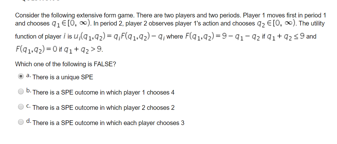 Solved Consider the following extensive form game. There are | Chegg.com