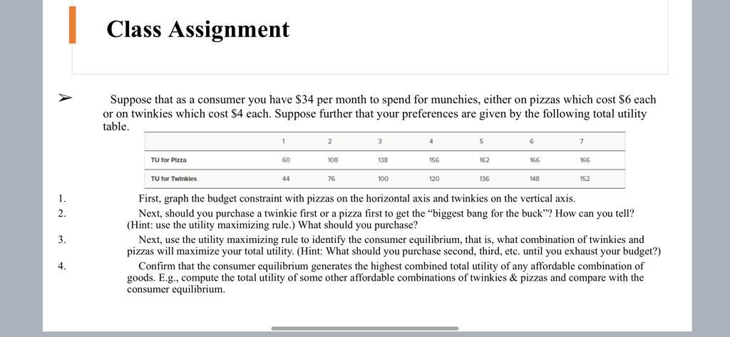 Solved | Class Assignment Suppose that as a consumer you | Chegg.com