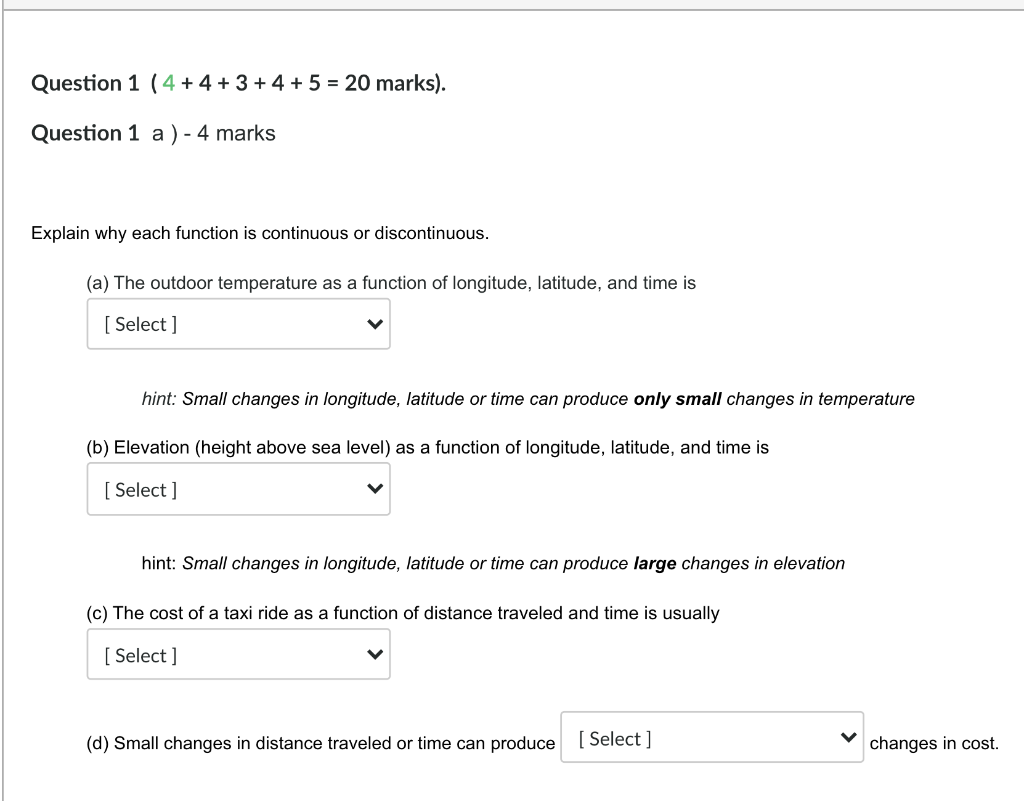 Solved Question 1 (4+4+3+4 + 5 = 20 marks). Question 1 a ) - | Chegg.com