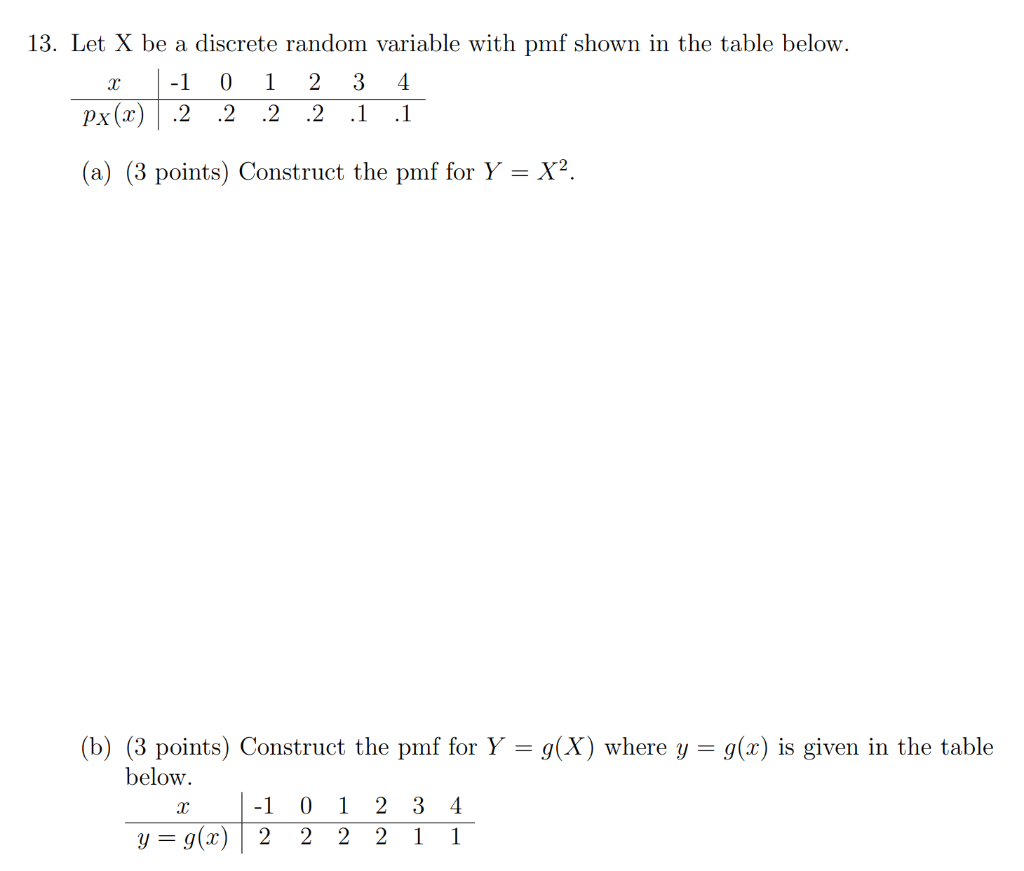 Solved 13. Let X be a discrete random variable with pmf | Chegg.com