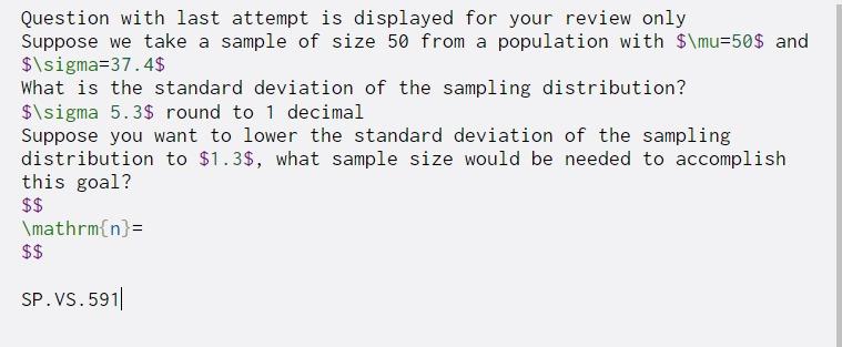 Solved Question with last attempt is displayed for your | Chegg.com
