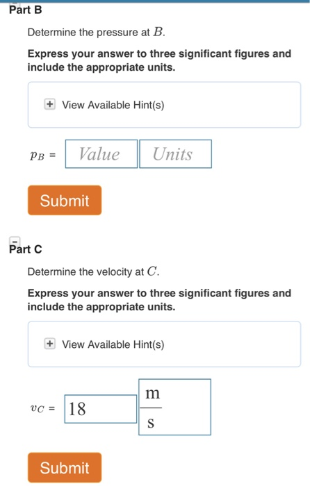 Solved At A, water at a pressure of 800 kPa and a velocity | Chegg.com