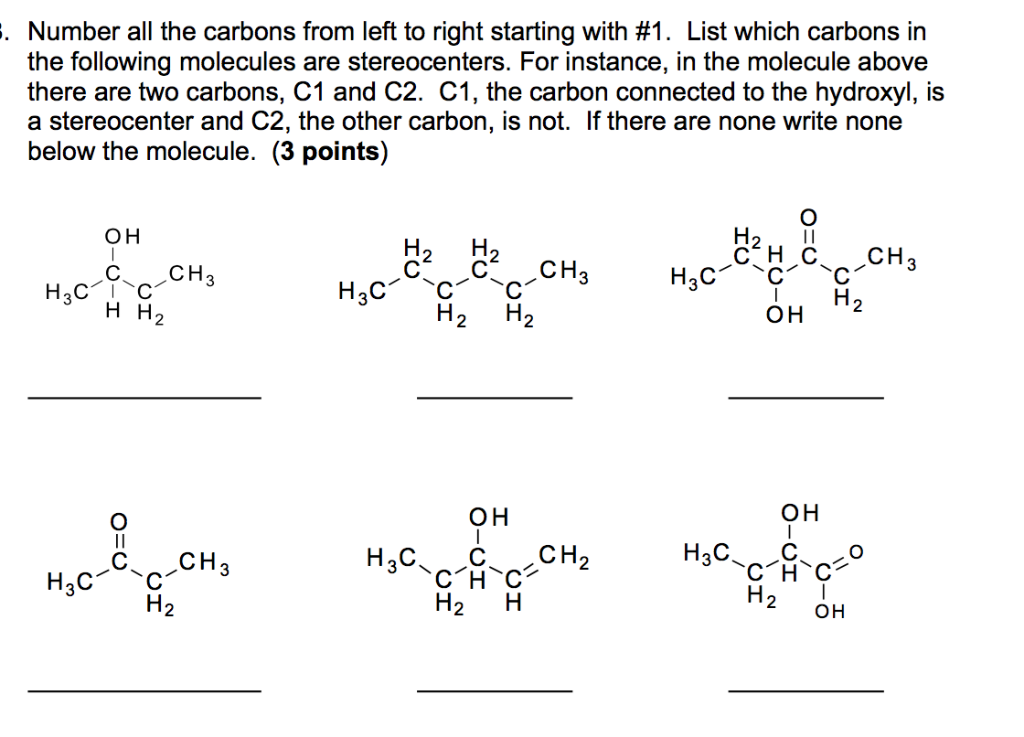 Solved Number all the carbons from left to right starting | Chegg.com