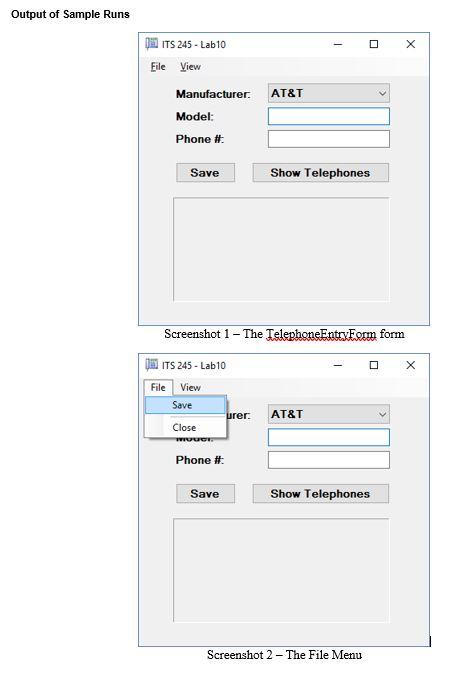 ITS 245 - Integrative Programming Lab 10 - A Data | Chegg.com