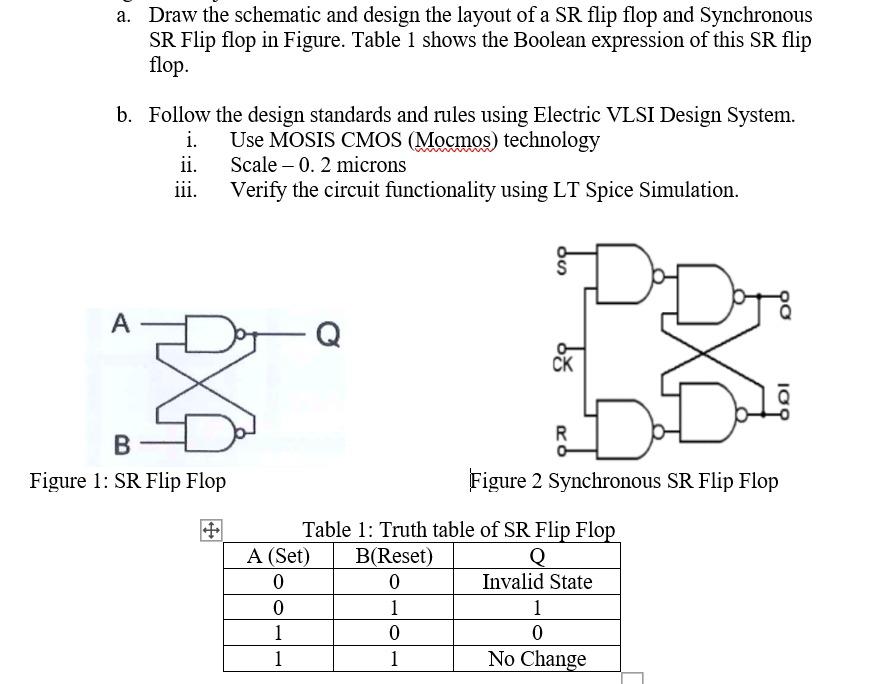 a. Draw the schematic and design the layout of a SR | Chegg.com